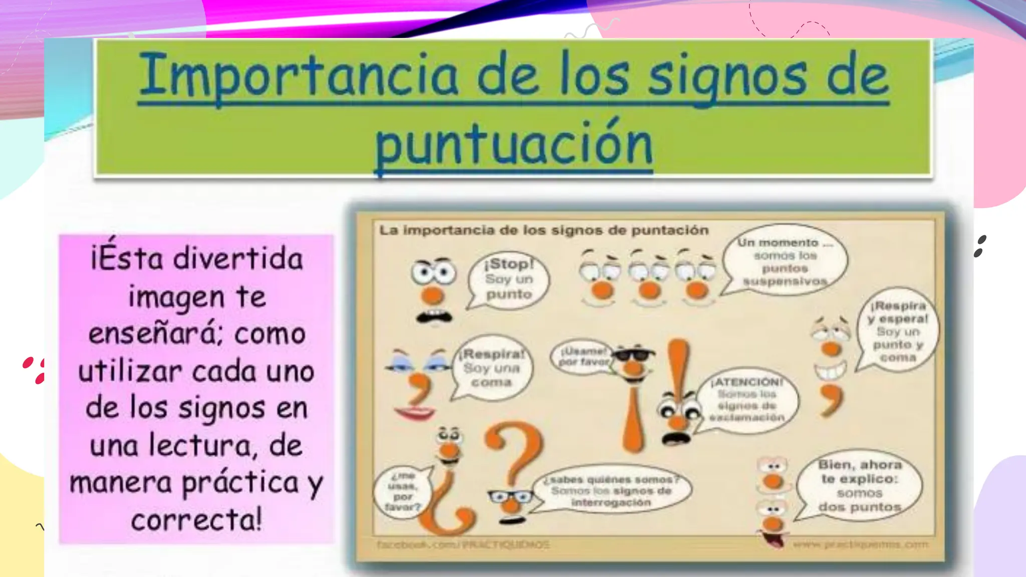 LOS SIGNOS DE PUNTUACION: El punto, la coma y dos puntos. | PPT