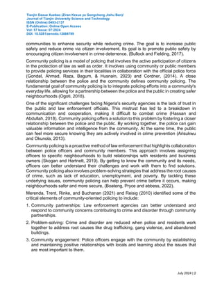 EVALUATING THE IMPACT OF COMMUNITY POLICING ON CRIME REDUCTION AND ...