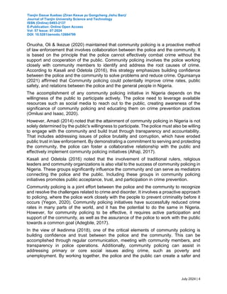 EVALUATING THE IMPACT OF COMMUNITY POLICING ON CRIME REDUCTION AND ...