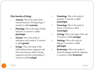 1. Introductin to biology meant for form 1, grade 9 | PDF