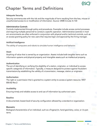 certified cybersecurity chapter 1 for domain 1 | PDF