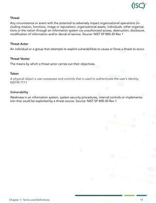 certified cybersecurity chapter 1 for domain 1 | PDF