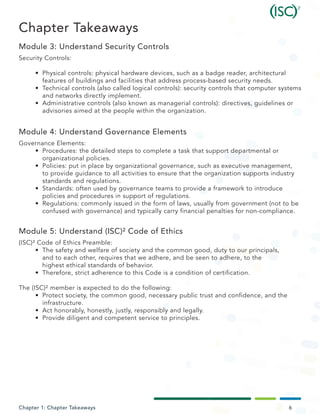 certified cybersecurity chapter 1 for domain 1 | PDF