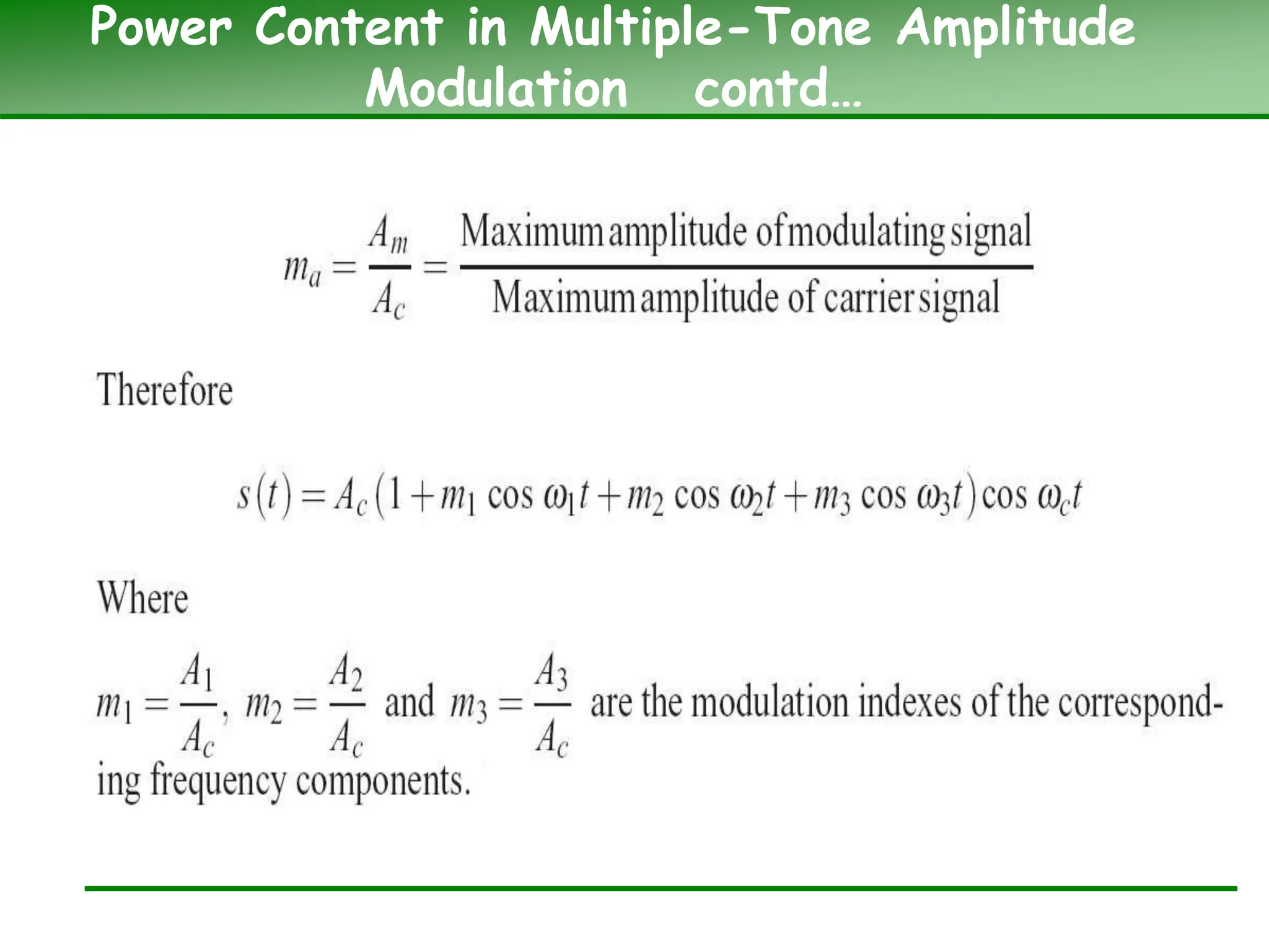 Amplitude Modulation And Problems In Am Ppt