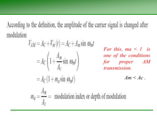 .Amplitude Modulation and Problems in AM | PPT