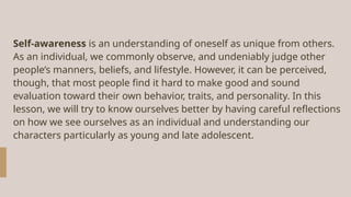 1.-KNOWING-ONESELF.pptx Personal Development | PPTX