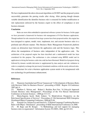 Business Rule Management Framework for N-Tier E-Business Applications | PDF