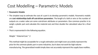 1. Cost Modelling.pptx about life cycle costs | PPTX