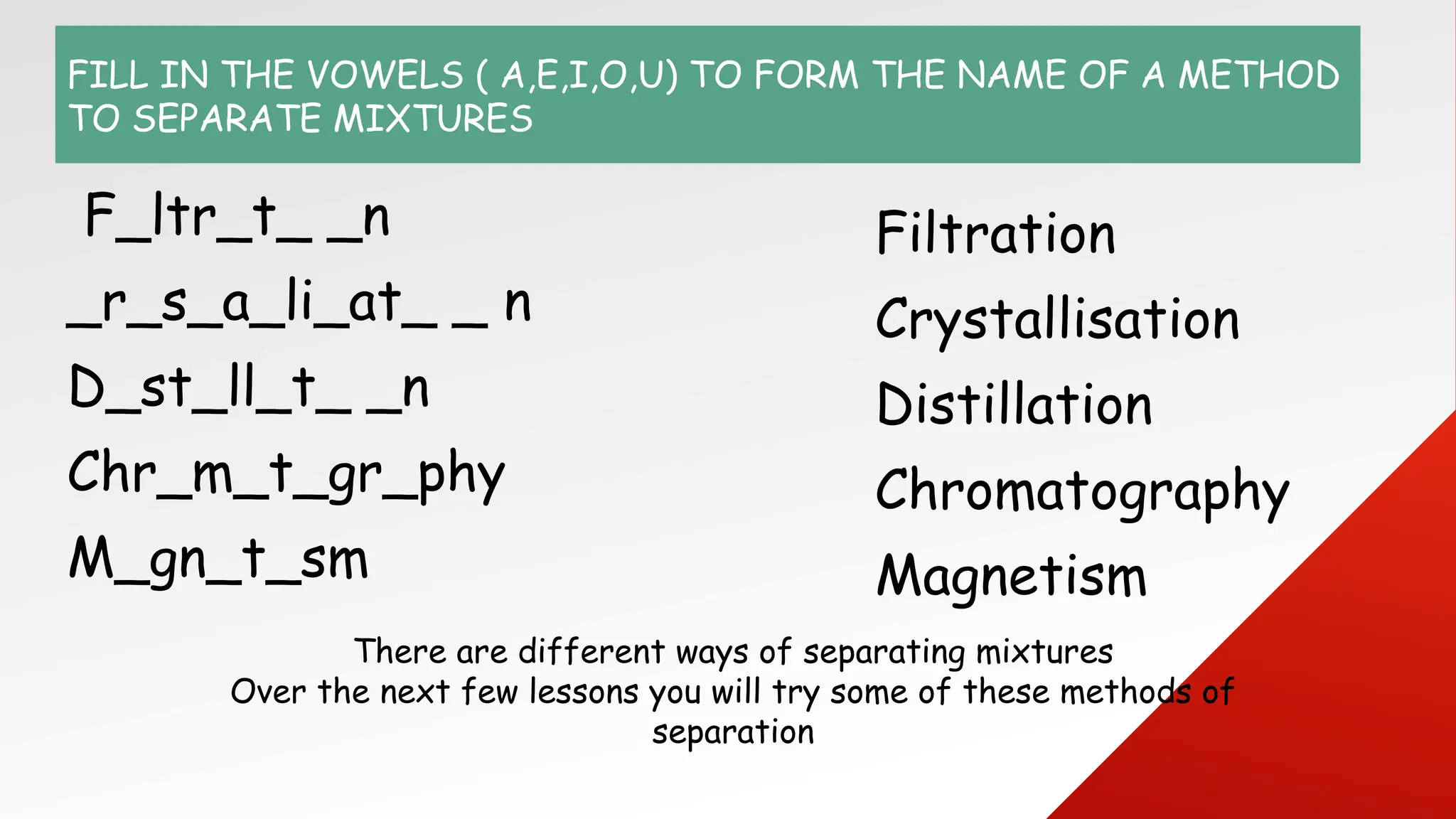 1. Separation of Mixtures.pptx Grade 8 - Checkpoint | PPTX