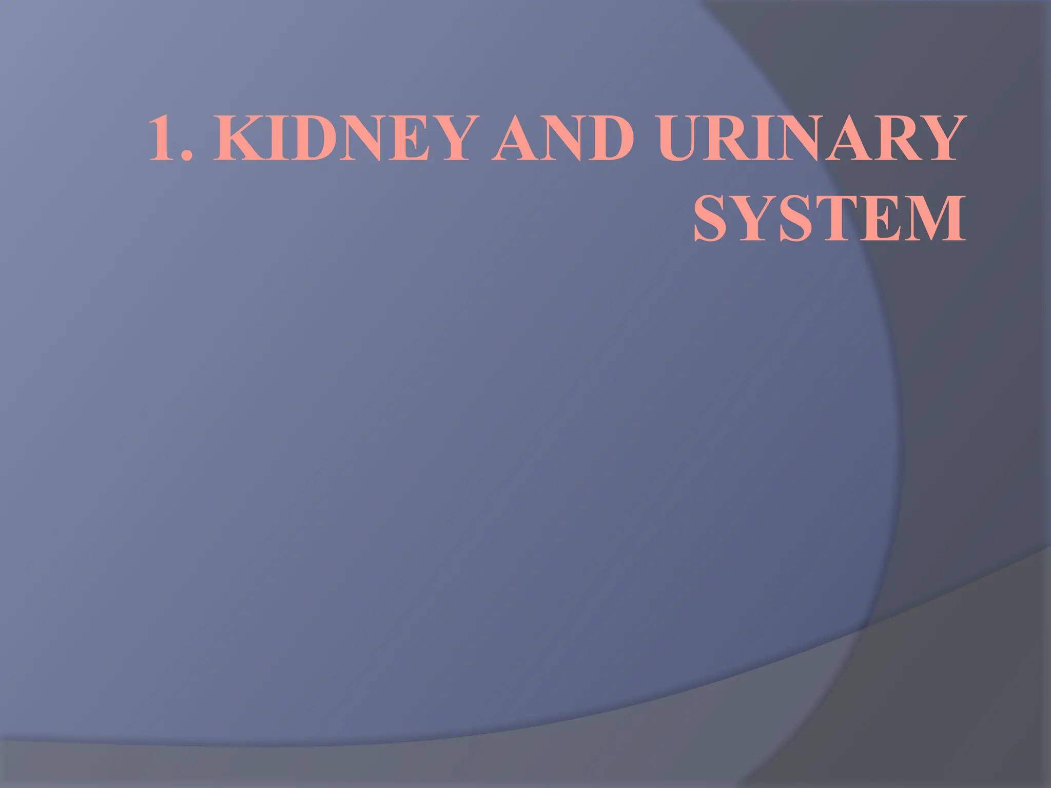1. Adult medical surgical nursing Kidney and Urinary System | PPTX