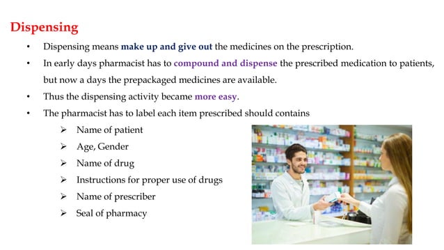 Definition, scope of community pharmacy & Roles and responsibilities of ...