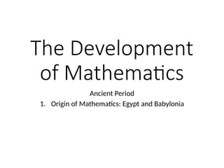 History of Mathematics by Bryan M. Torres | PPTX