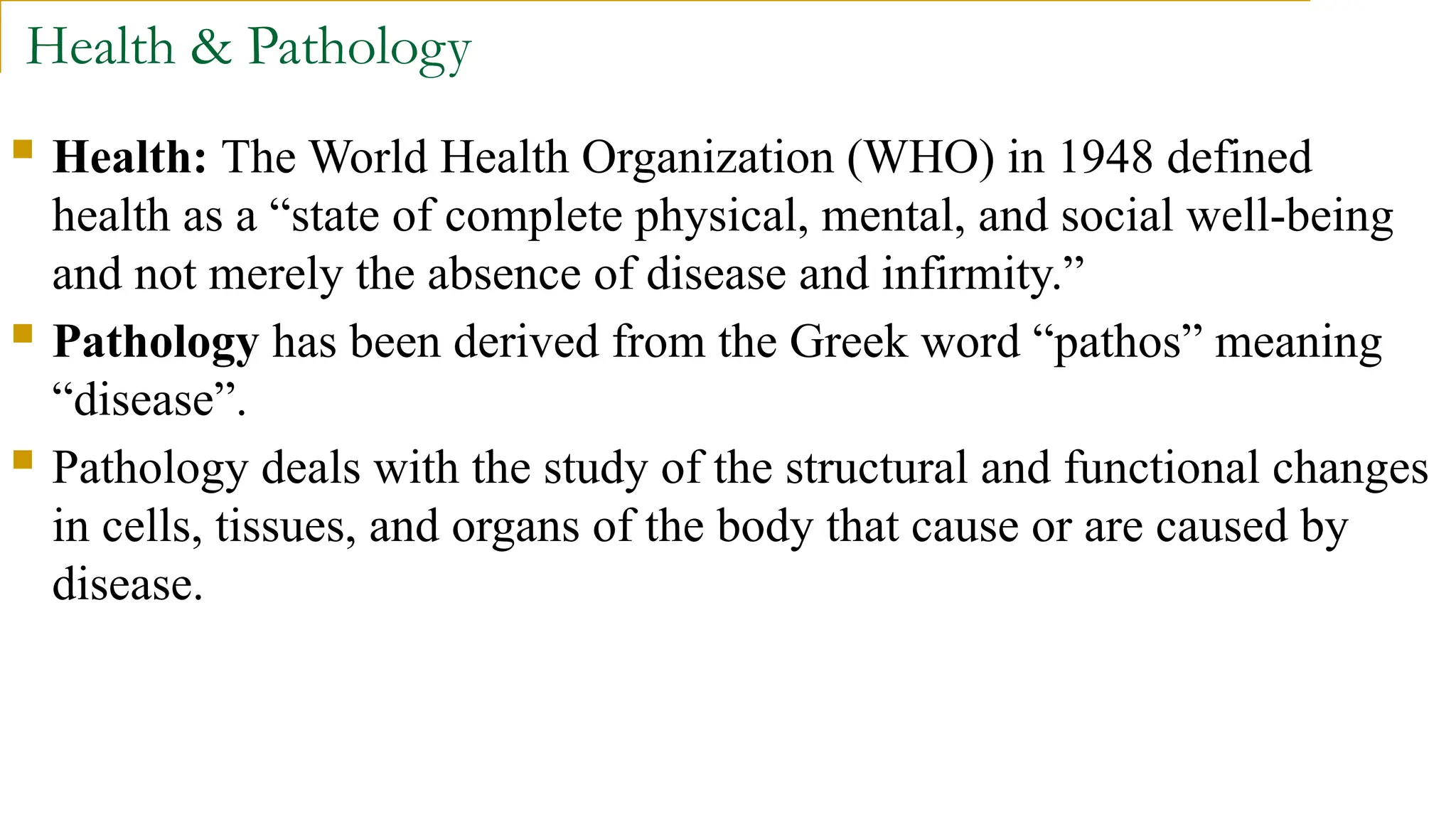 Introduction to Pathophysiology for BScN | PPTX