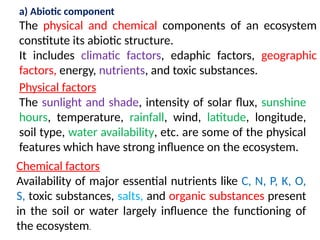 Ecosystems and their importance and classification | PPTX