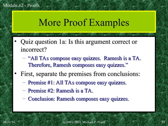 Module 2: Logic - Basic Proof Methods GEC 2 | PPT