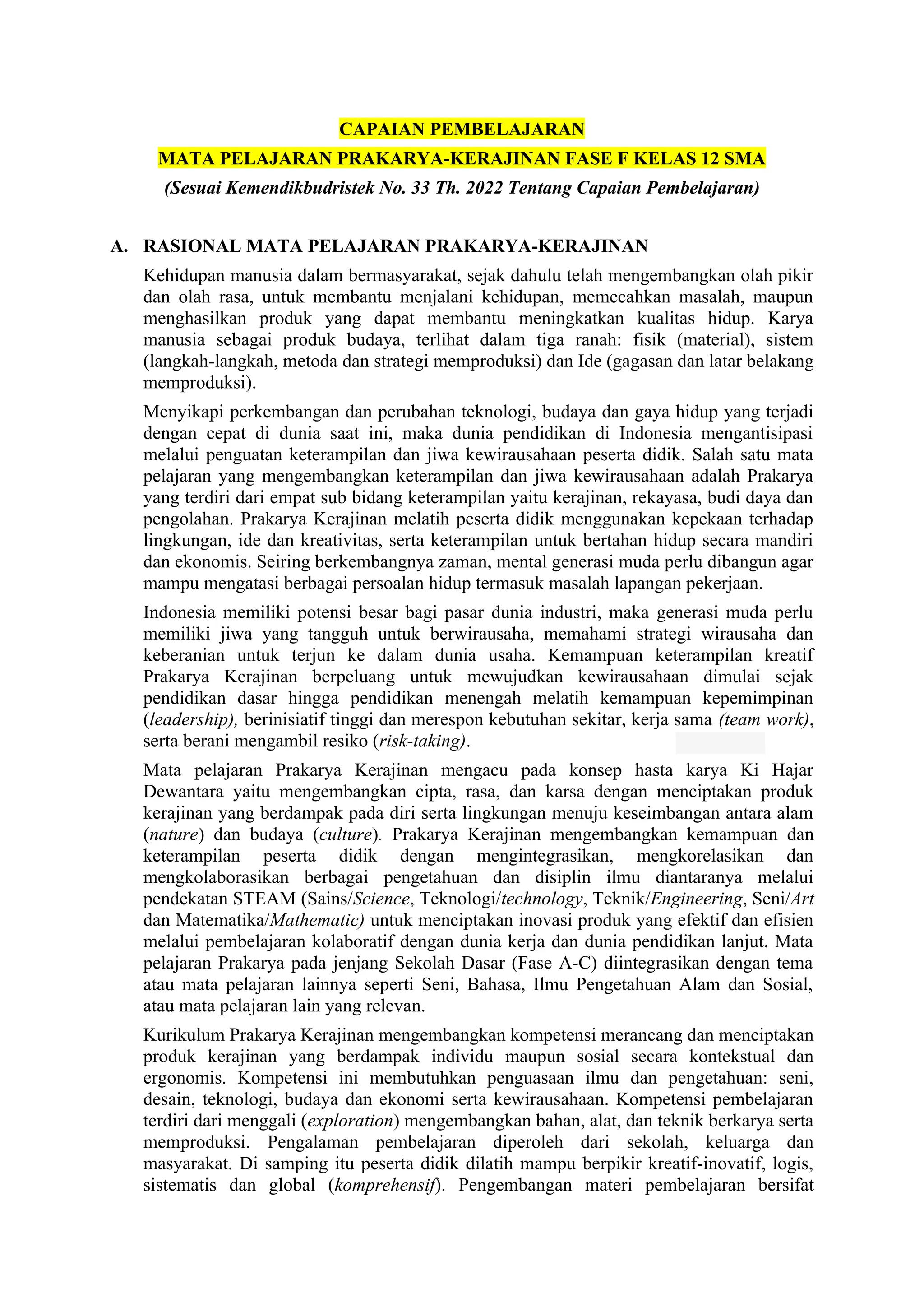 CP Fase F - PKWU (Kerajinan untuk semester Ganjil).docx