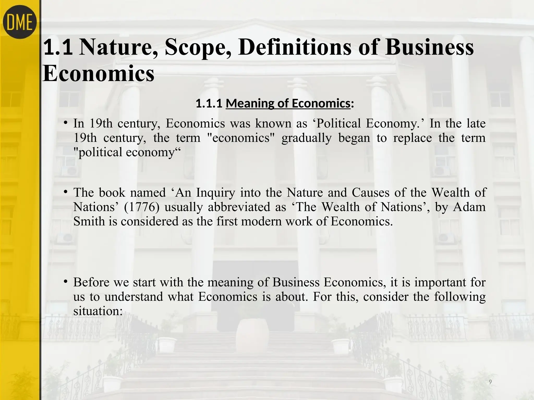 Meaning, scope and definition of business economics | PPT