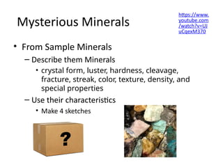 1. What is a mineral and how we use them Earth Science | PPTX | Geology ...