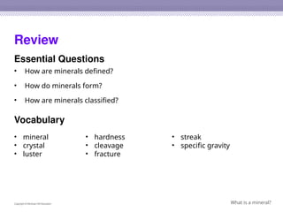 1. What is a mineral and how we use them Earth Science | PPTX | Geology ...