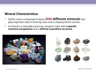 1. What is a mineral and how we use them Earth Science | PPTX | Geology ...