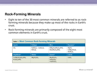 1. What is a mineral and how we use them Earth Science | PPTX | Geology ...