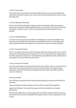 Must win teams today, . | PDF