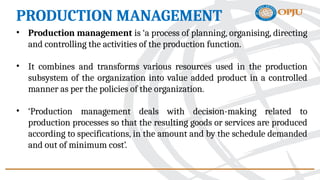 Concepts and principles of Operations Management | PPTX | Manufacturing ...