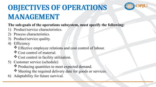 Concepts and principles of Operations Management | PPTX | Manufacturing ...