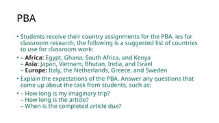 Writing a Travel Article for the 6th Grade Social Studies | PPTX