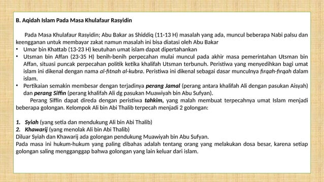 Sejarah Ilmu Kalam : Lahirnya aliran-aliran dalam ilmu kalam | PPT