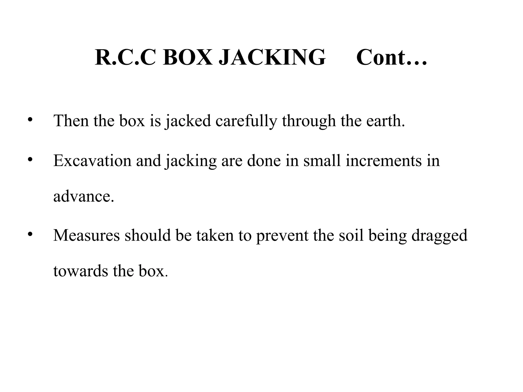 BOX JACKING construction technique usedue | PPT