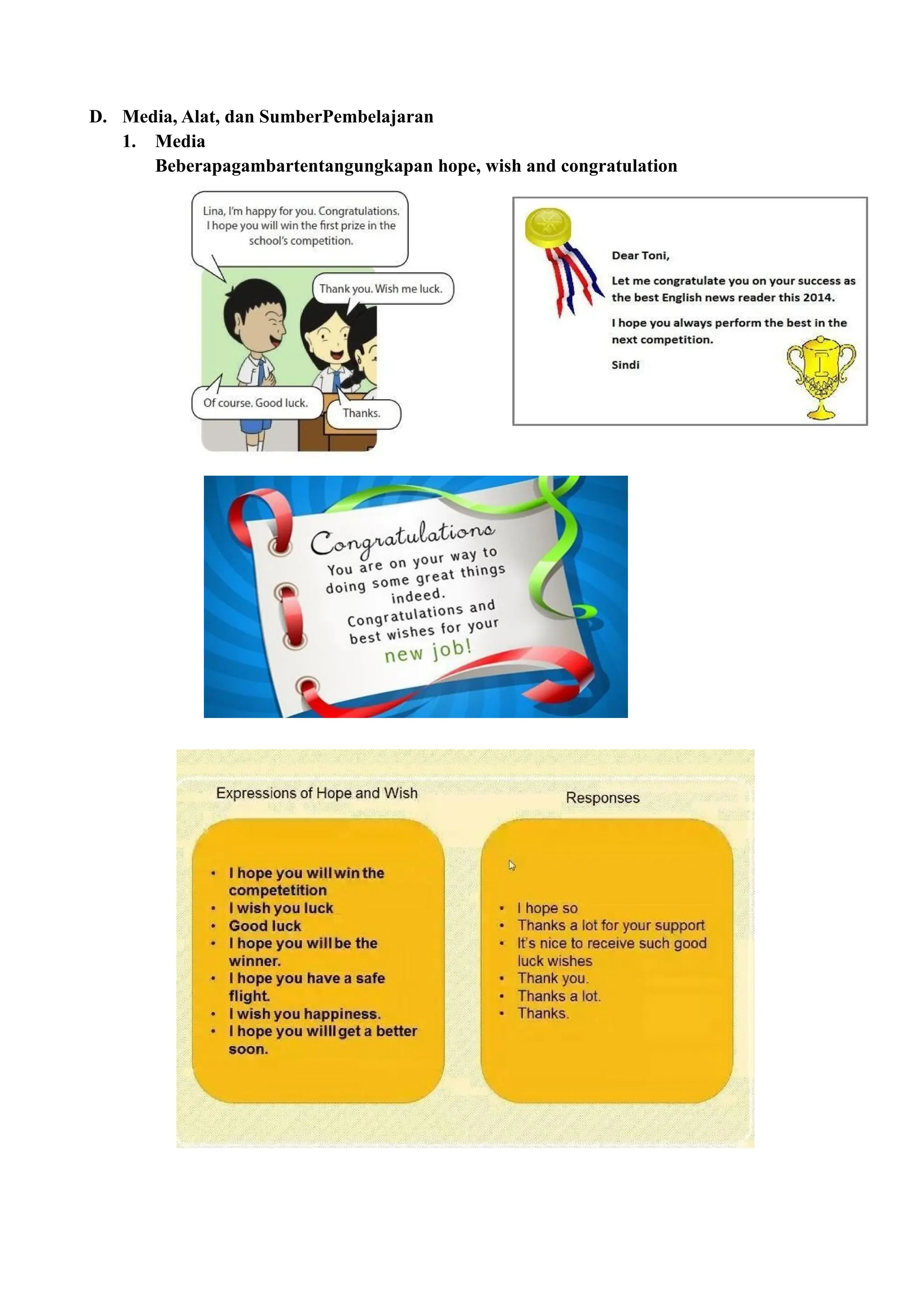 MODUL AJAR BAHASA INGGRIS KELAS 9 TENTANG CONGRATULATION, HOPE AND WISH.docx