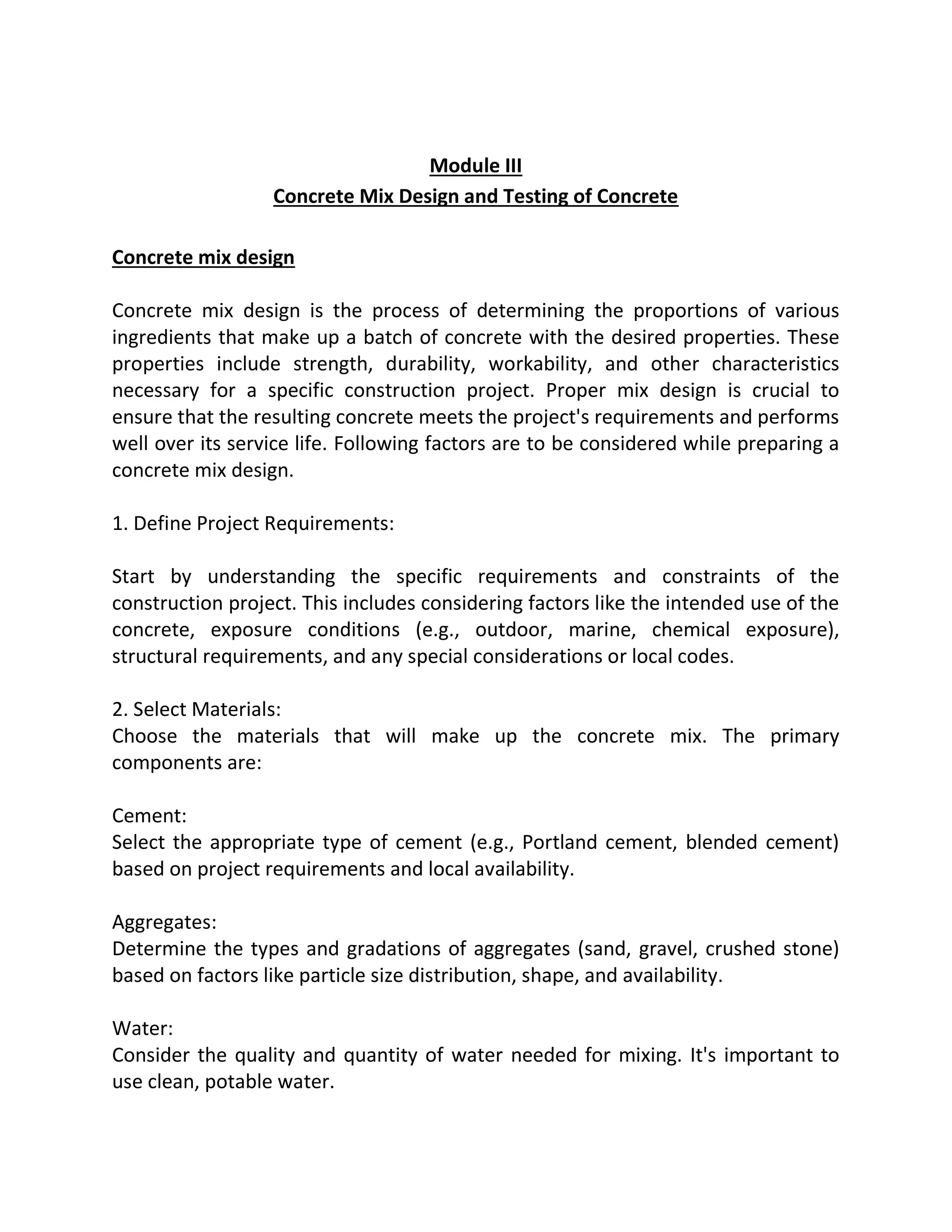 Mix design of concrete used in construction | PDF | Civil Engineering ...