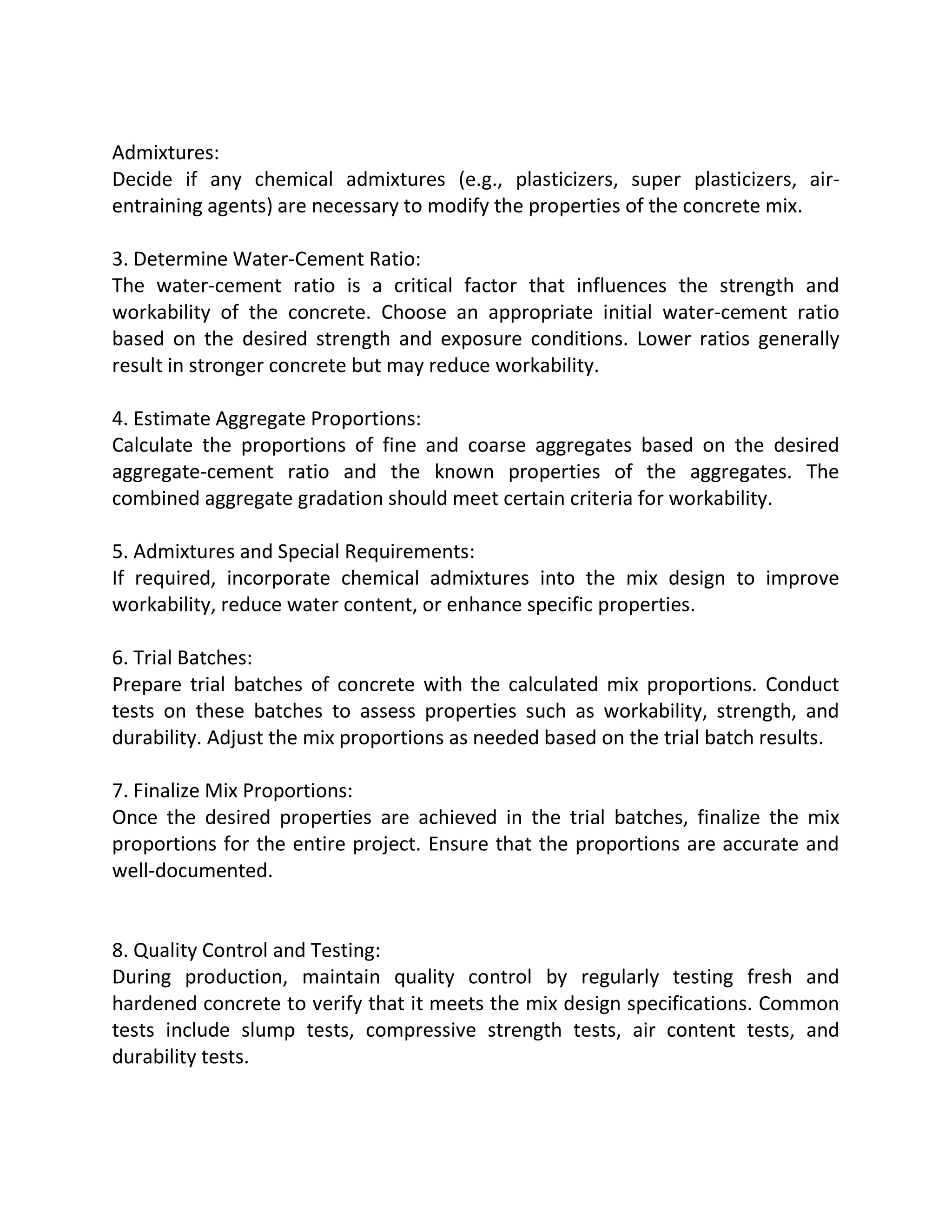 Mix design of concrete used in construction | PDF | Civil Engineering ...