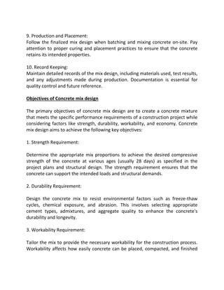 Mix design of concrete used in construction | PDF