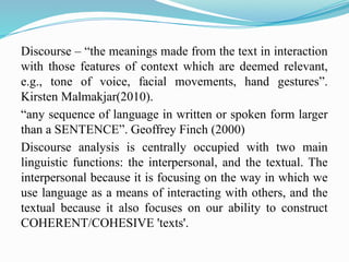 1. Discourse Analysis.pptx complete notes | PPTX