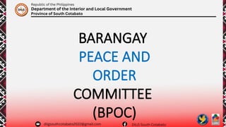 BARANGAY PEACE AND ORDER COUNCIL: AN INTRODUCTION AND GUIDE | PPTX