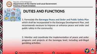 BARANGAY PEACE AND ORDER COUNCIL: AN INTRODUCTION AND GUIDE | PPTX
