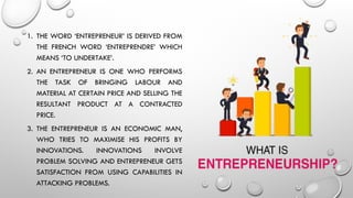 Entrepreneurship and its theories , types | PPTX