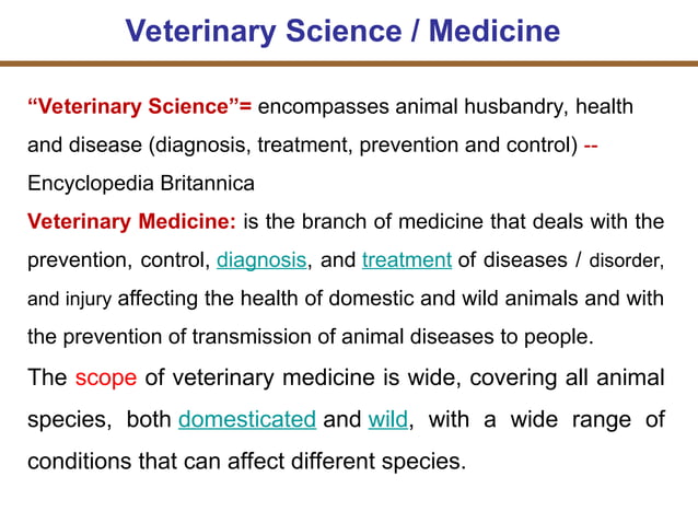 Veterinary medicine lecture on...... | PPT