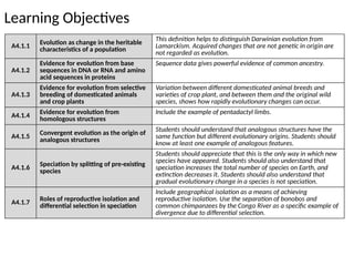 1. A 4.1 SL Evolution.pptx for IB Biology | PPTX