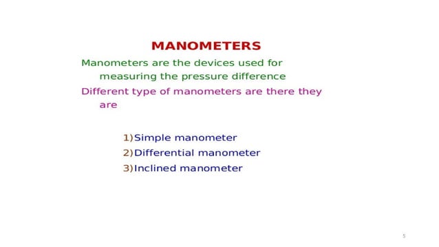 Pharmaceutical Engineering Sem-III Topic Name: Manometer | PPT