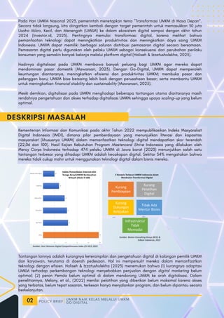 Policy Brief: UMKM Naik Kelas Melalui UMKM Go-Digital | PDF