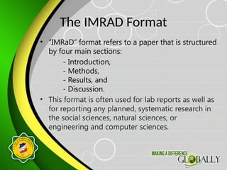 1. PowerPoint Template for DCC 301 The IMRAD Format (Mutmainna, Amriati ...