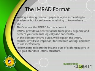 1. PowerPoint Template for DCC 301 The IMRAD Format (Mutmainna, Amriati ...
