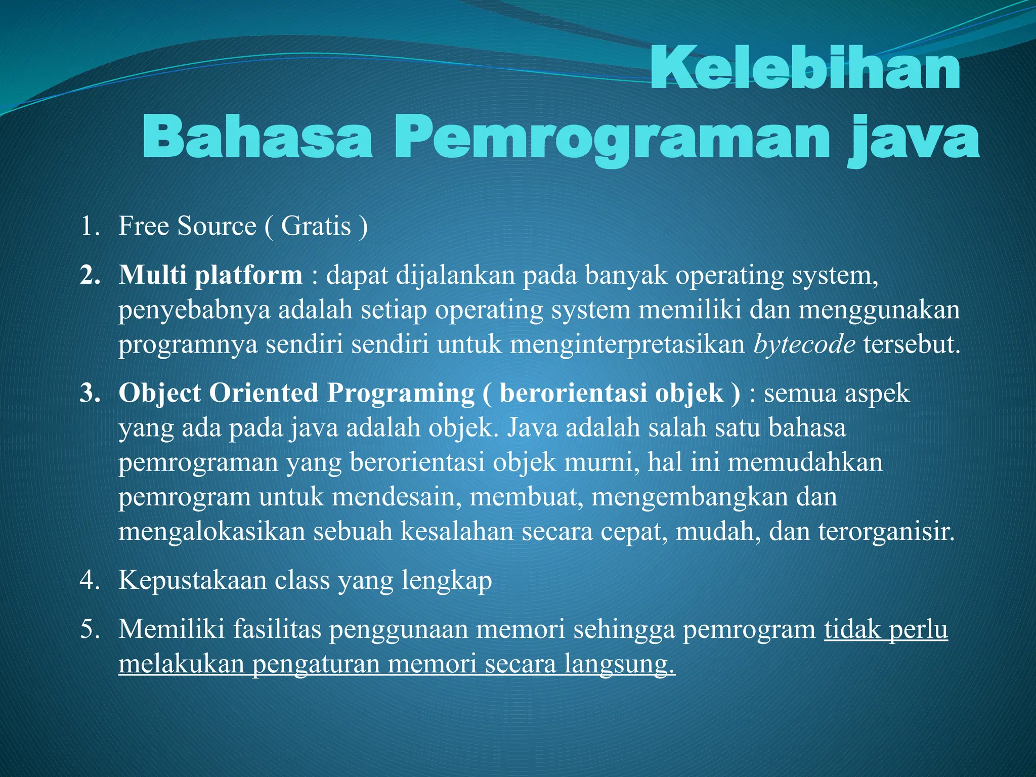Pemrograman berorientasi objek dengan java | PPTX