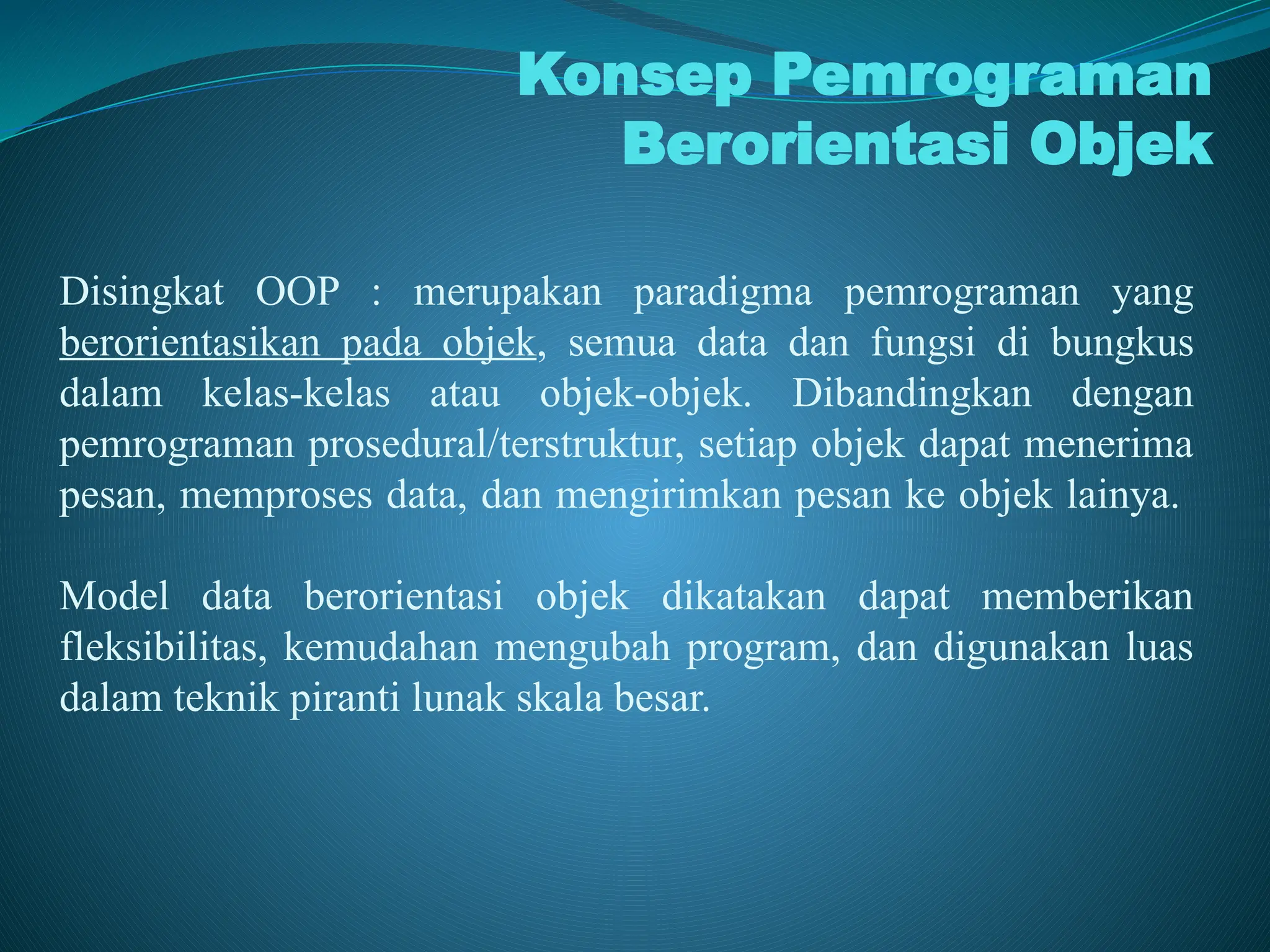 Pemrograman berorientasi objek dengan java | PPTX