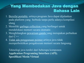 Pemrograman berorientasi objek dengan java | PPTX