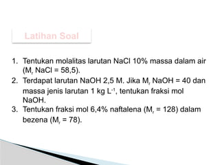 1.SIFAT KOLIGATIF LARUTAN SMA SMA SMA SMA | PPT