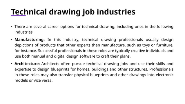 1.4 Career Paths in Technical Drawing.pptx | Drawing and Sketching | Arts and Crafts